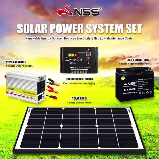 Nss 3 in 1 solar panel 220v complete set with solar battery, pure sine ...
