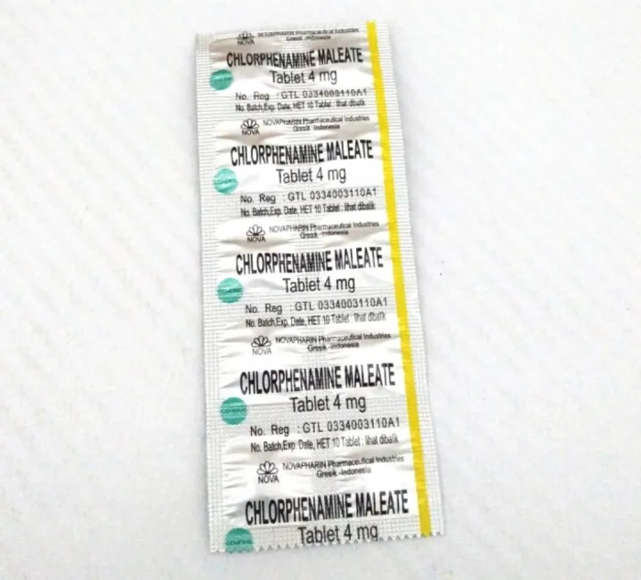 CTM chlorphenamine maleate 4mg strip 10 tablet obat gatal alergi ...