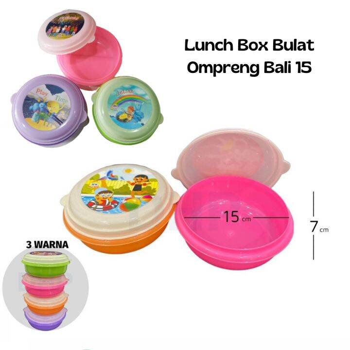 Lunch Box Ompreng Bulat Bali D+15 Plastik Warna Tempat Makan Kotak ...