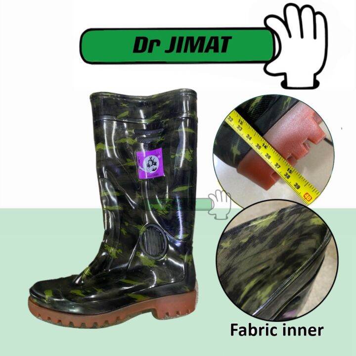 READY STOCK Askar Army Green Long Safety Rubber Boots (Boots Kasut ...