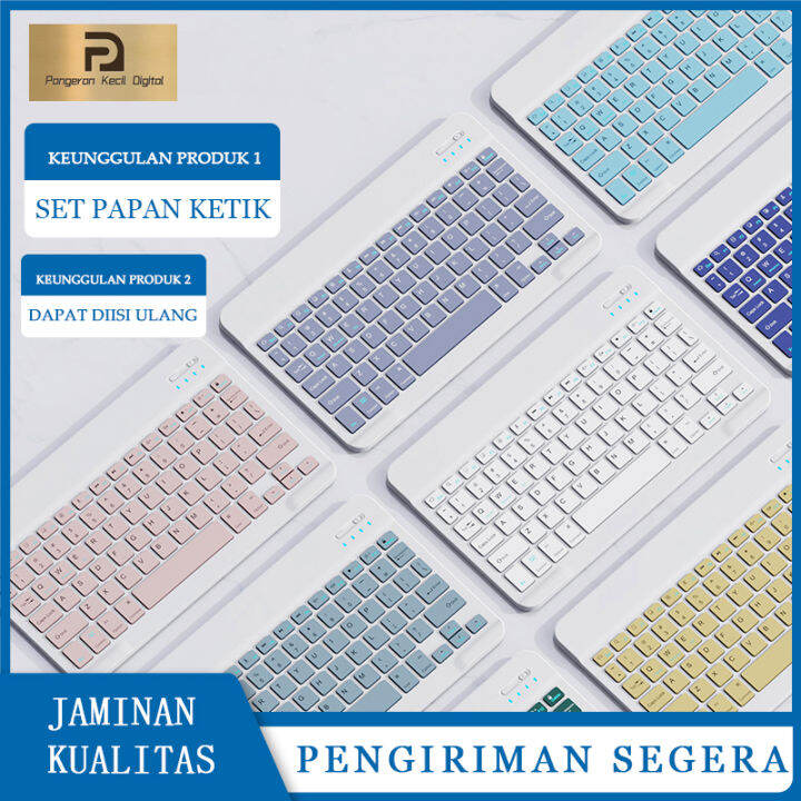 10 inch Wireless Bluetooth Keyboard Ringan Portable Untuk iPad Samsung ...