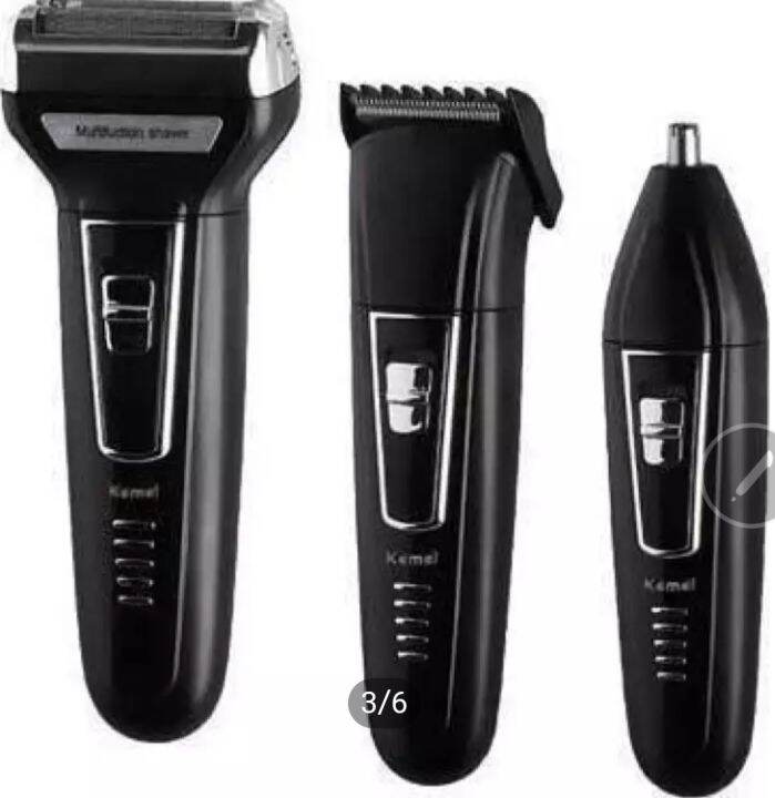 Gemei GM-593 multi-purpose razor - charging clippers. ชุดปัตเลี่ยนไร้สาย 3in1 ตัดผม+โกนขน+ตัดขน ...
