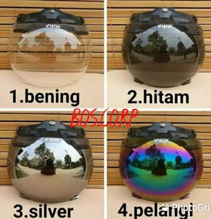 Kaca helm bogo cembung / kaca helm cembung / kaca cembung pelangi ...