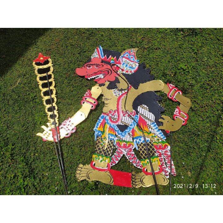 WAYANG BUTO PATIH + GADA WAYANG KULIT KERTAS MAINAN ANAK HIASAN DINDING ...