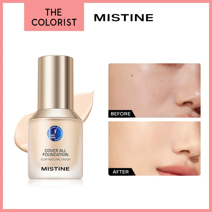 MISTINE 24H Long-lasting Makeup Moisturizing Matte Concealer Oil Control Liquid Foundation 30g ...