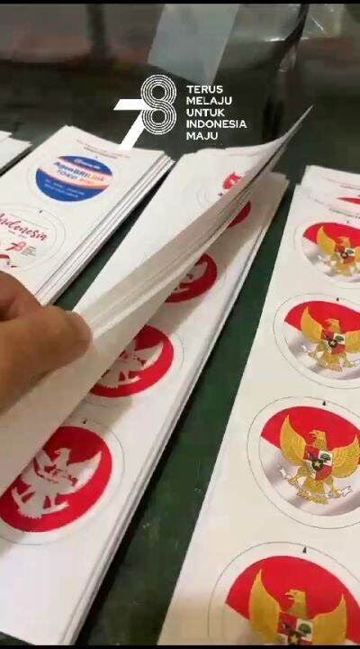 GANTUNGAN KUNCI GARUDA MERAH PUTIH 2 SISI CUSTOM / Souvenir Ganci Bulat ...