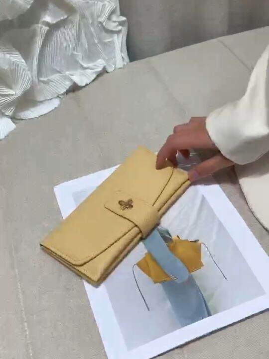 HANKE Women Slim Long Wallet Twist Lock Female Clutch Long Wallet Pouch ...