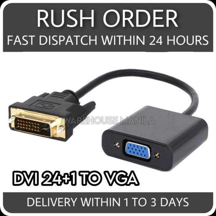 DVI-D 24+1 Pin Male to VGA 15 Pin Female Cable Adapter Converter Connector For PC Laptop | Lazada PH
