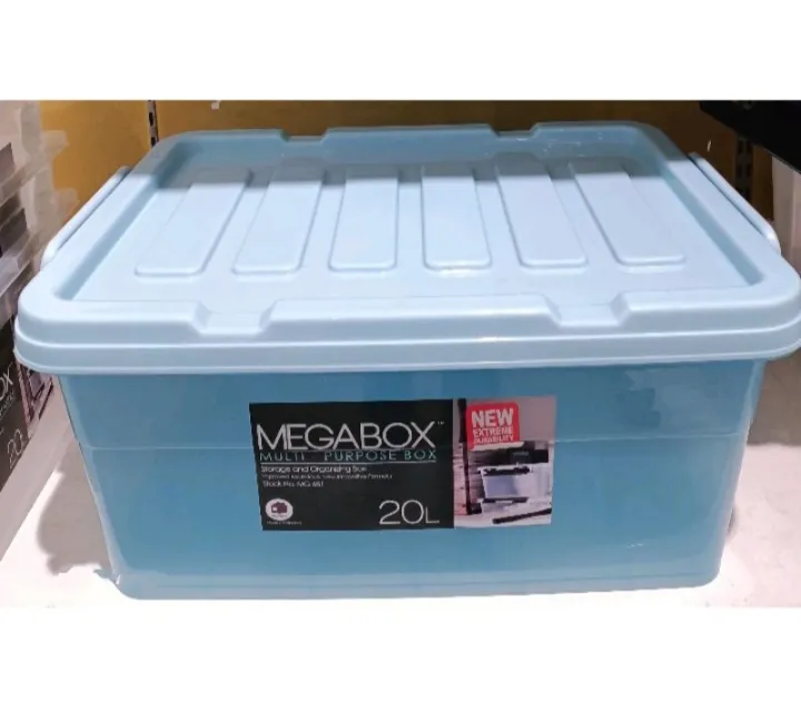 MEGABOX STORAGE BOX 20L COLOR BLUE (STACKABLE) | Lazada PH