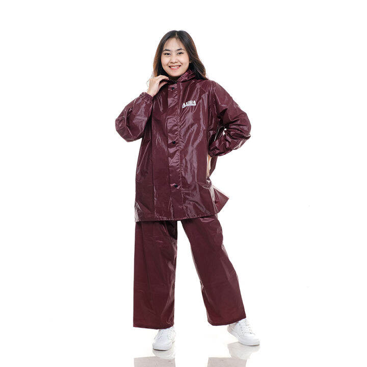 Jas Hujan Dewasa Karet PVC Tebal / Jas Hujan Setelan Pria Wanita / Axira Raincoat PVC Series ...