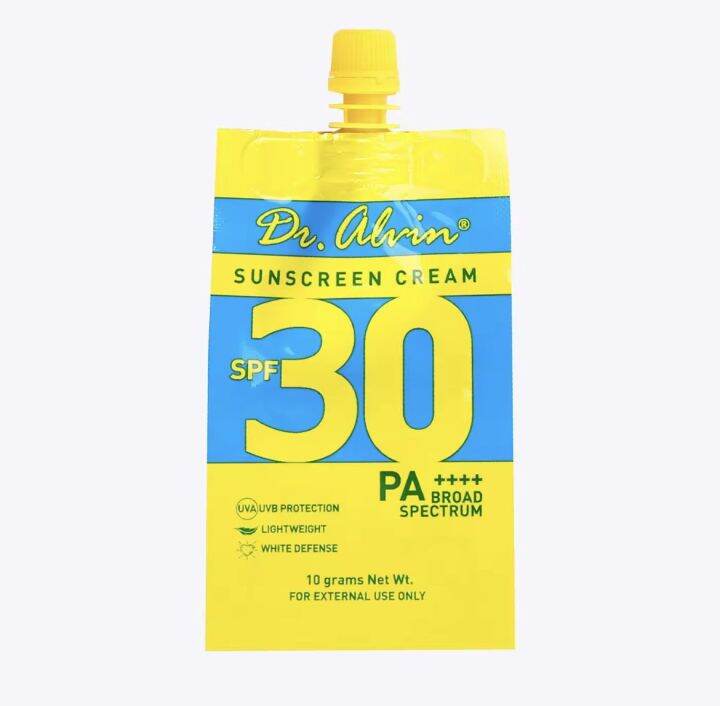 Newest!! Dr. Alvin Sunscreen Cream SPF 30 PA++++ (Broad Spectrum) 10g ...