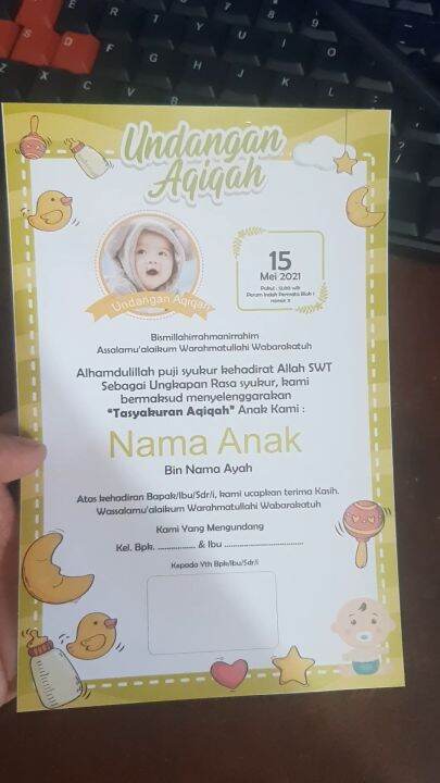 undangan Tasyakuran Aqiqah isi 50 lembar / kartu ucapan / kartu ... undangan Tasyakuran Aqiqah isi 50 lembar / kartu ucapan / kartu ...