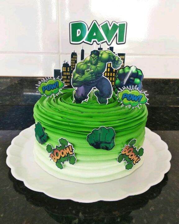 Topper Cake kue Karakter Hulk bisa custom nama dan ucapan | Lazada ...