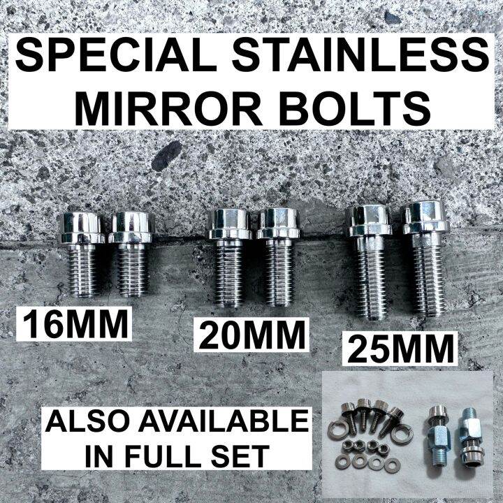 Special Stainless Mirror Bolts Screws (Tornilyo) for Side mirror ...