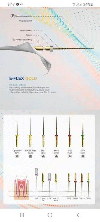 E-FLEX GOLD ROTARY FILES 25mm(heat activated endo file) | Lazada PH