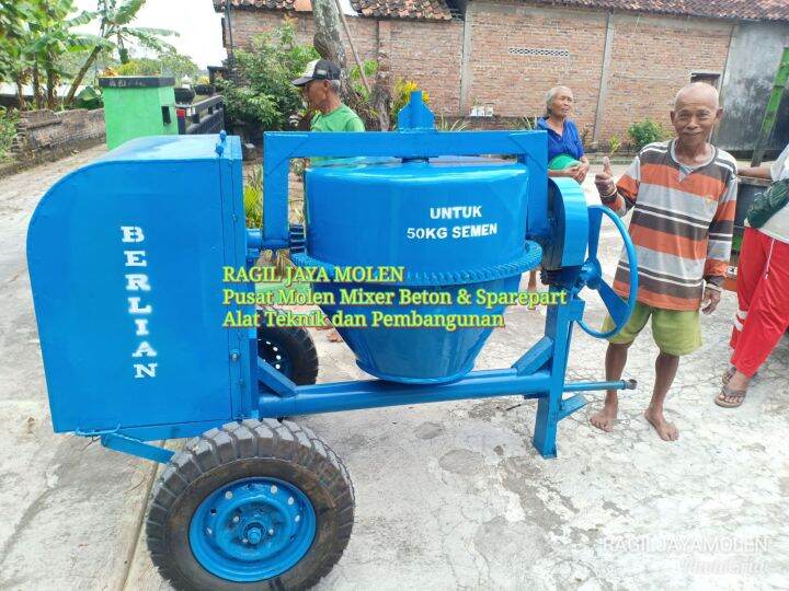 MESIN MOLEN 500 LITER + DIESEL 8 PK MOLEN SEMEN BETON TERBAIK | Lazada ...