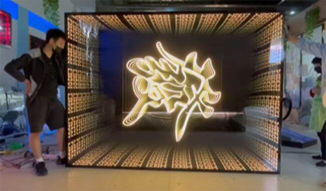 Magic 3D LED Infinity Mirror Luminous Character Resin Melaleuca Mirror ...