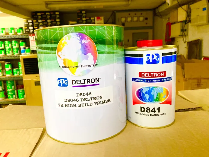 PPG DELTRON 1. D8046 2K High Build Primer สีรองพื้นเเห้งช้า 2K เนื้อมาก ขนาด 3L 2. D841 Medium ...