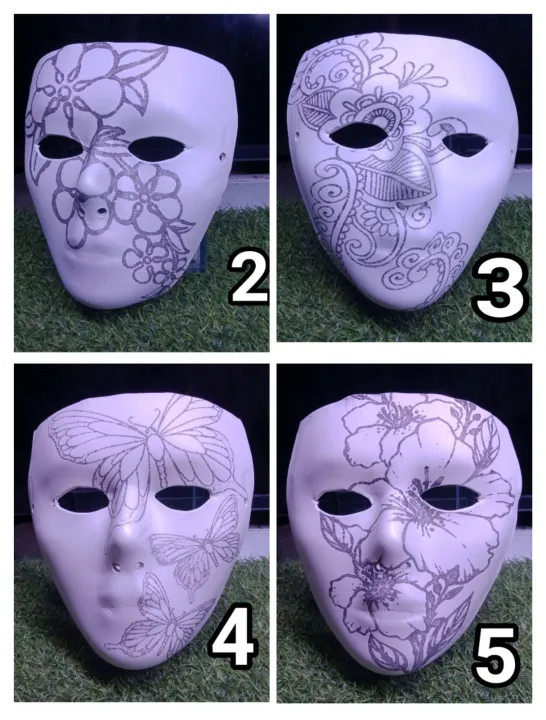 Topeng lukis / Topeng polos lukis / Mewarnai Topeng | Lazada Indonesia