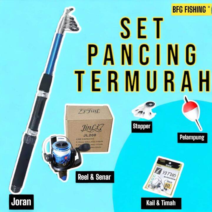 Terlaris Set Pancing Super Praktis Joran Reel Senar Kail Timah ...