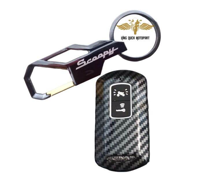 Paket Cover Smart Key Keyless Carbon New Scoopy 2021 2022+Gantungan ...