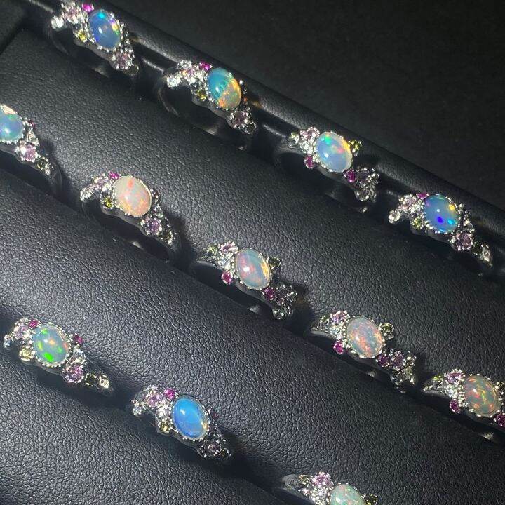 Opal Xuan Ya Same Ring Opening S925 Silver Adjustable Proposal Women Niche Design High-Grade ...