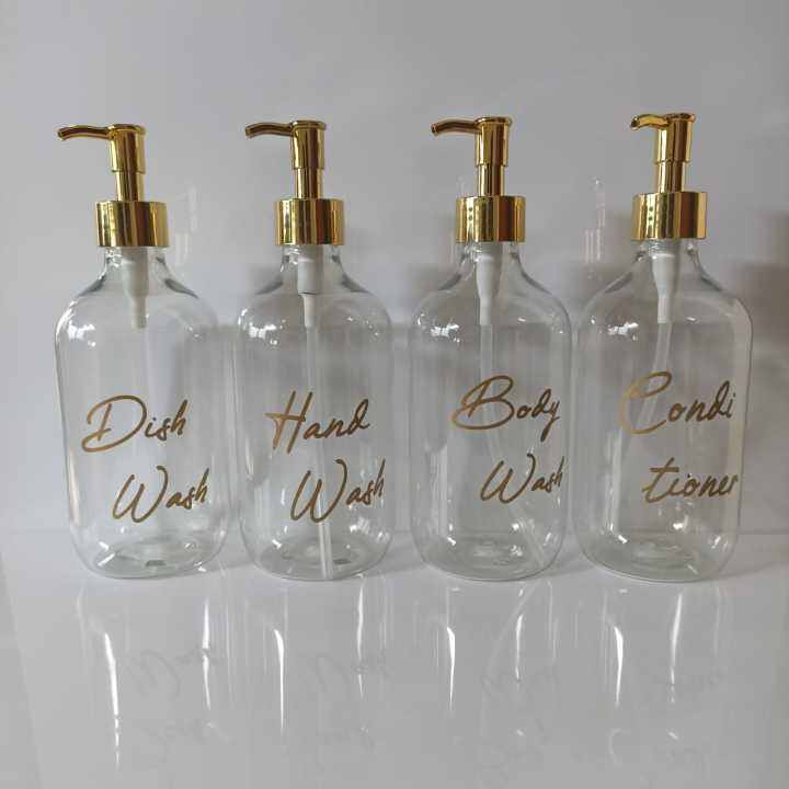 Botol Sabun Cair 500ml Mada Tebal Clear/Bening Pump Luxry Gold Botol ...