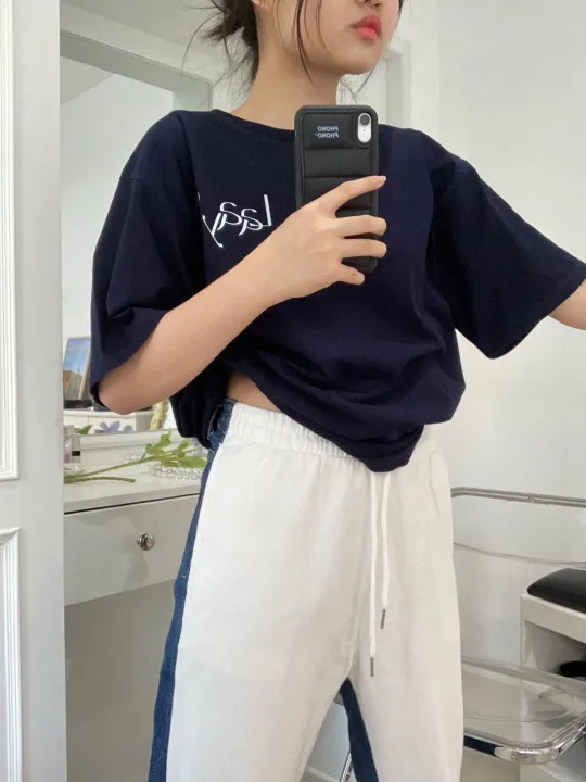 Laay navy tee shirt | Lazada.co.th