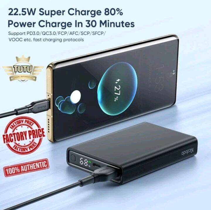 MCDODO MC 2940 Power Bank 10000mAh PD22.5W + QC20W Digital Led Display Super Fast Charging | Lazada