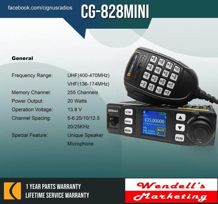 ALL NEW CIGNUS CG828 MINI Colored Display Dualband Dual Display Mini ...