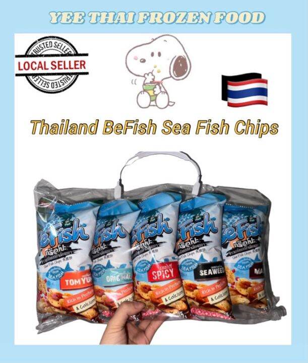 Thailand BeFish Sea Fish Chips Original / Spicy / Tomyam/Seaweed 35g | Lazada