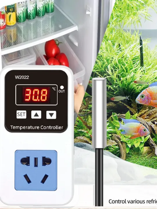 W2022 Digital Temperature Controller Thermostat Socket Thermostat Switch Heating Cooling Sensor