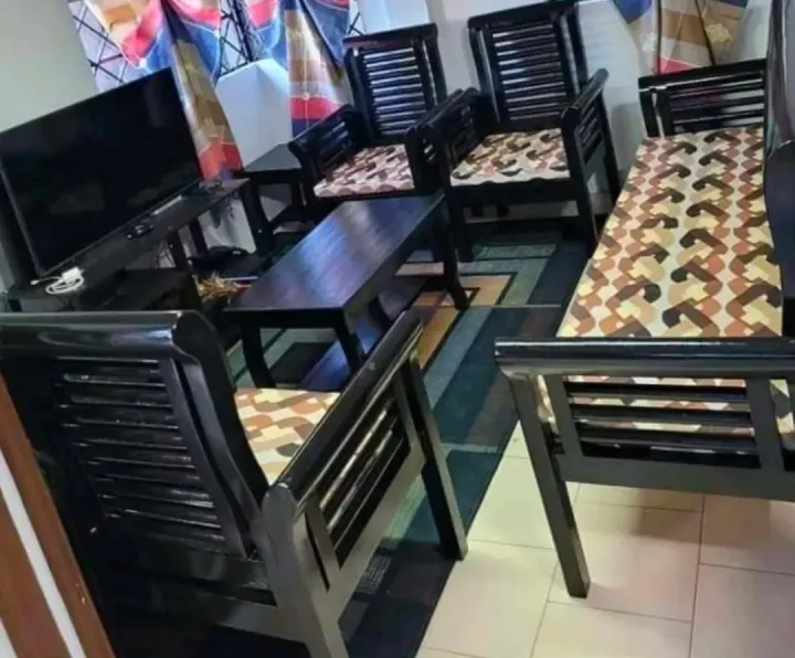 sala set full set, with foam, with top glass center table, made in ...