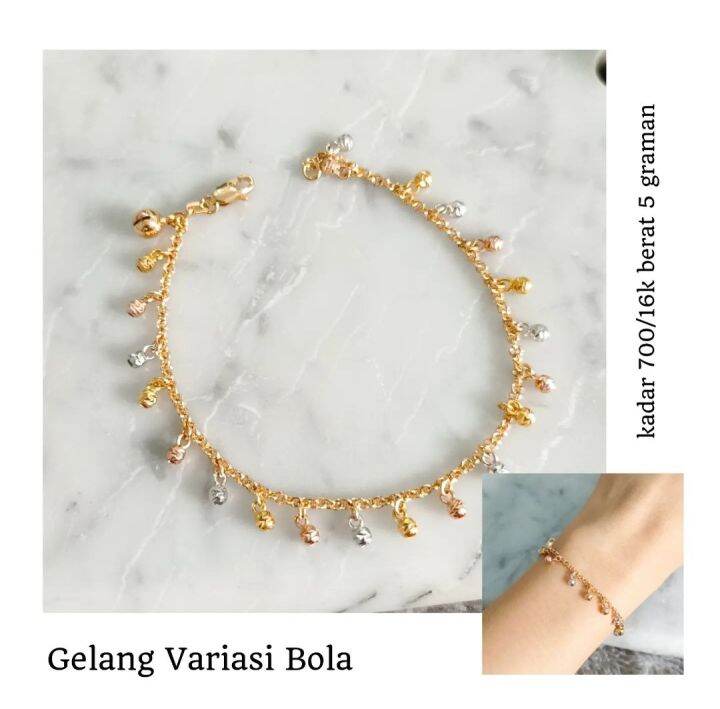 Gelang Bandul Merica Warna Mewah Elegant Emas Asli | Lazada Indonesia