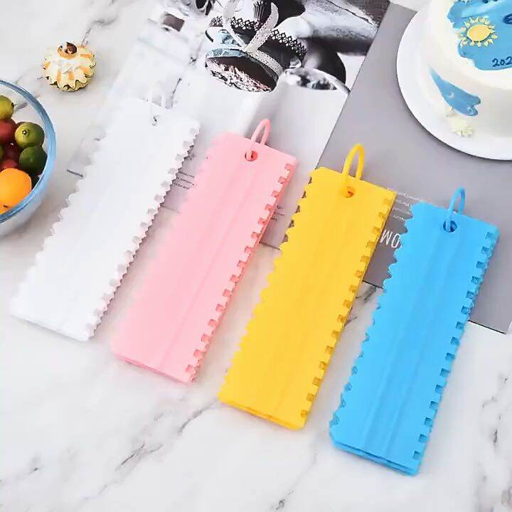 Scraper for Cake Cake Scraper with Design Set Cake Scraper 4pcs Jagged ...