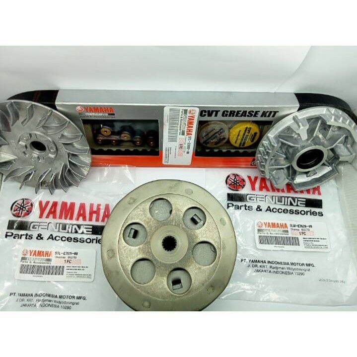 PAKET CVT LENGKAP MIO SPORTY/SMILE/SOUL KARBU (PULLY ASSY + RUMAH ROLLER ONLY + VANBELT SET ...
