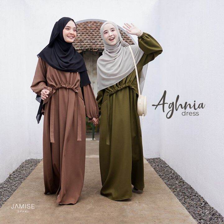 Jamise Syari | Aghnia Dress Terkini | Gamis Remaja Terbaru 2022 | Dress ...