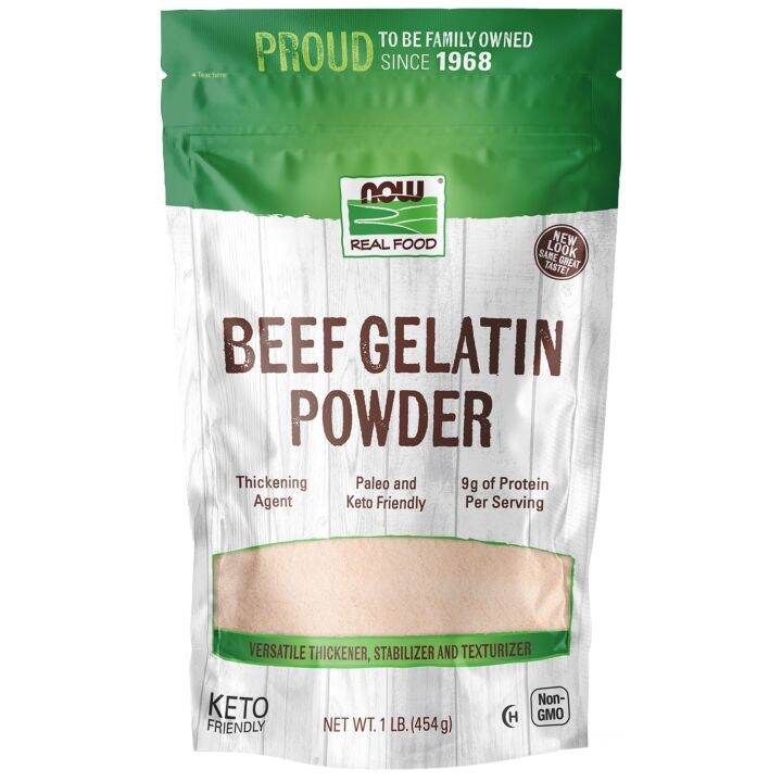 Now Foods, Real Food, Beef Gelatin Powder, Halal, (454 g) | Lazada