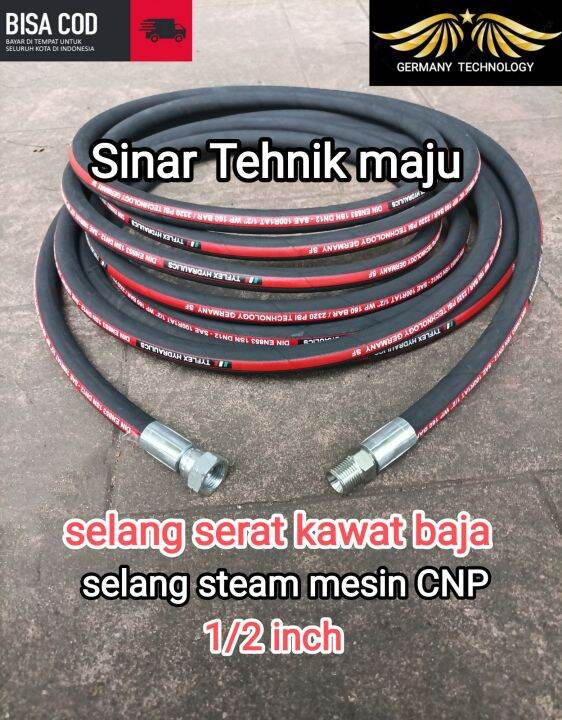selang steam selang cuci motor mobil mesin CNP 1/2 inch selang serat ...