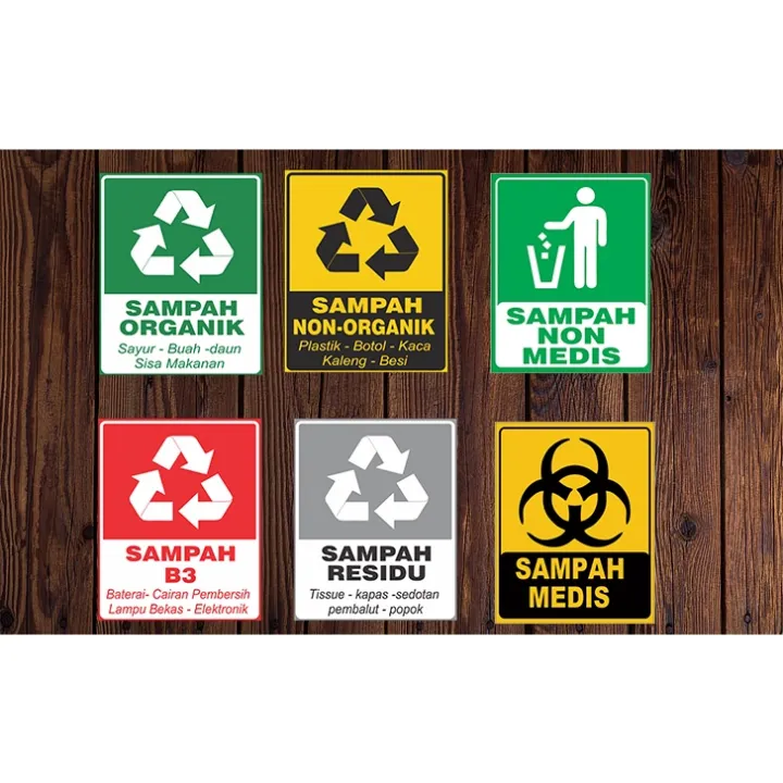 stiker sampah organik,non organik,dan sampah b3 | Lazada Indonesia