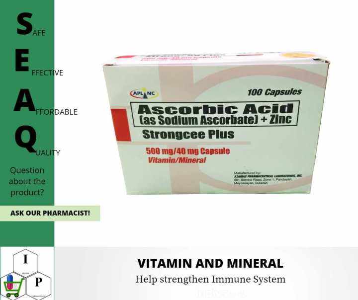 Vitamin C Sodium Ascorbate + Zinc 1 box (100 capsules) Xtracee Plus ...