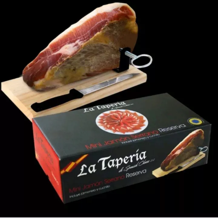 La Taperia MINI JAMON SERRANO CON CUCHILLO Y JAMONERO 950G | Lazada PH