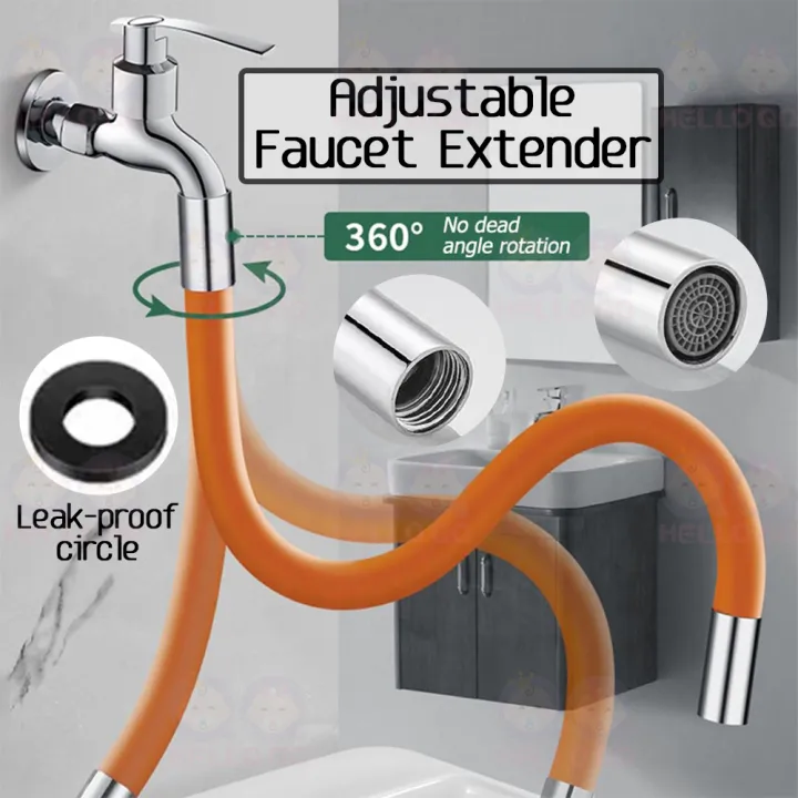 Faucet Extension Extender Rotating Water Tap Extension Pipe Kitchen ...
