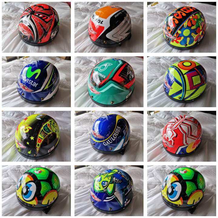 HELMET MHR KURA KURA STENG HALF SHARK ROSSI REDBULL TOPI KELEDAR ...