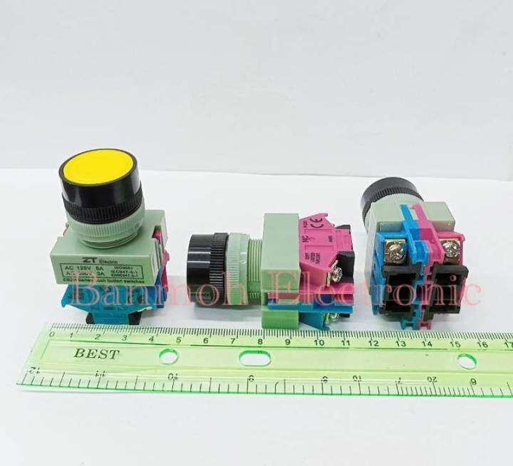 (แพ็ค1ตัว) ABW-111 สวิทช์กดติด-ปล่อยดับ (Pushbutton Switch) ขนาด22มิล ...