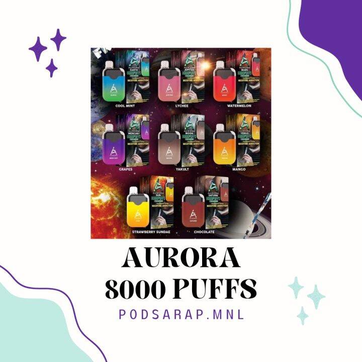 AURORA 8000 Puffs Disposable Pods | Lazada PH