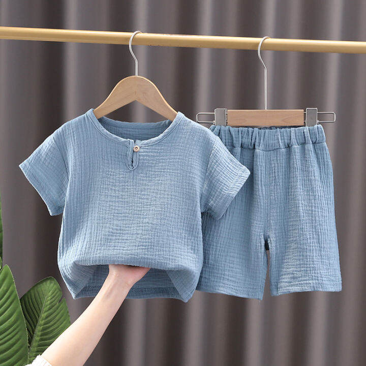 Solid color Casual children's clothing sets Summer kid clothes for boys ...