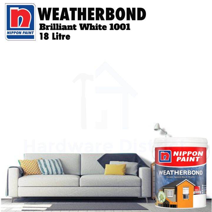 NIPPON PAINT 18L Weatherbond 1001 Brilliant White | Exterior Paint ...