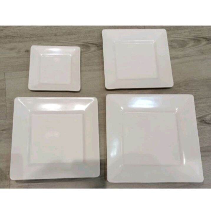 MELAWARES WHITE SQUARE THIN PLATES | Lazada PH