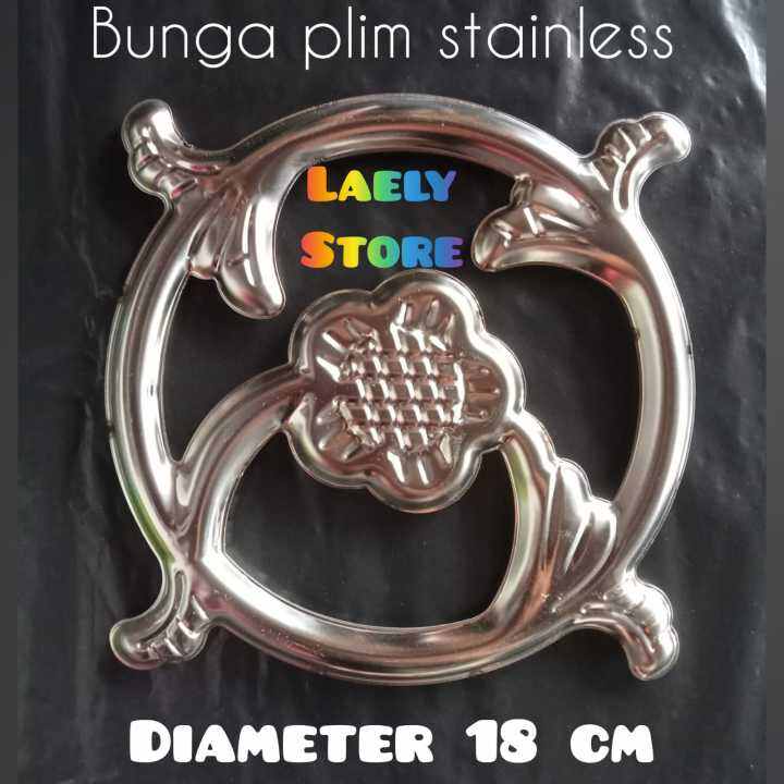ornamen motif bunga plim stainless diameter 18cm hiasan pagar stainless ...